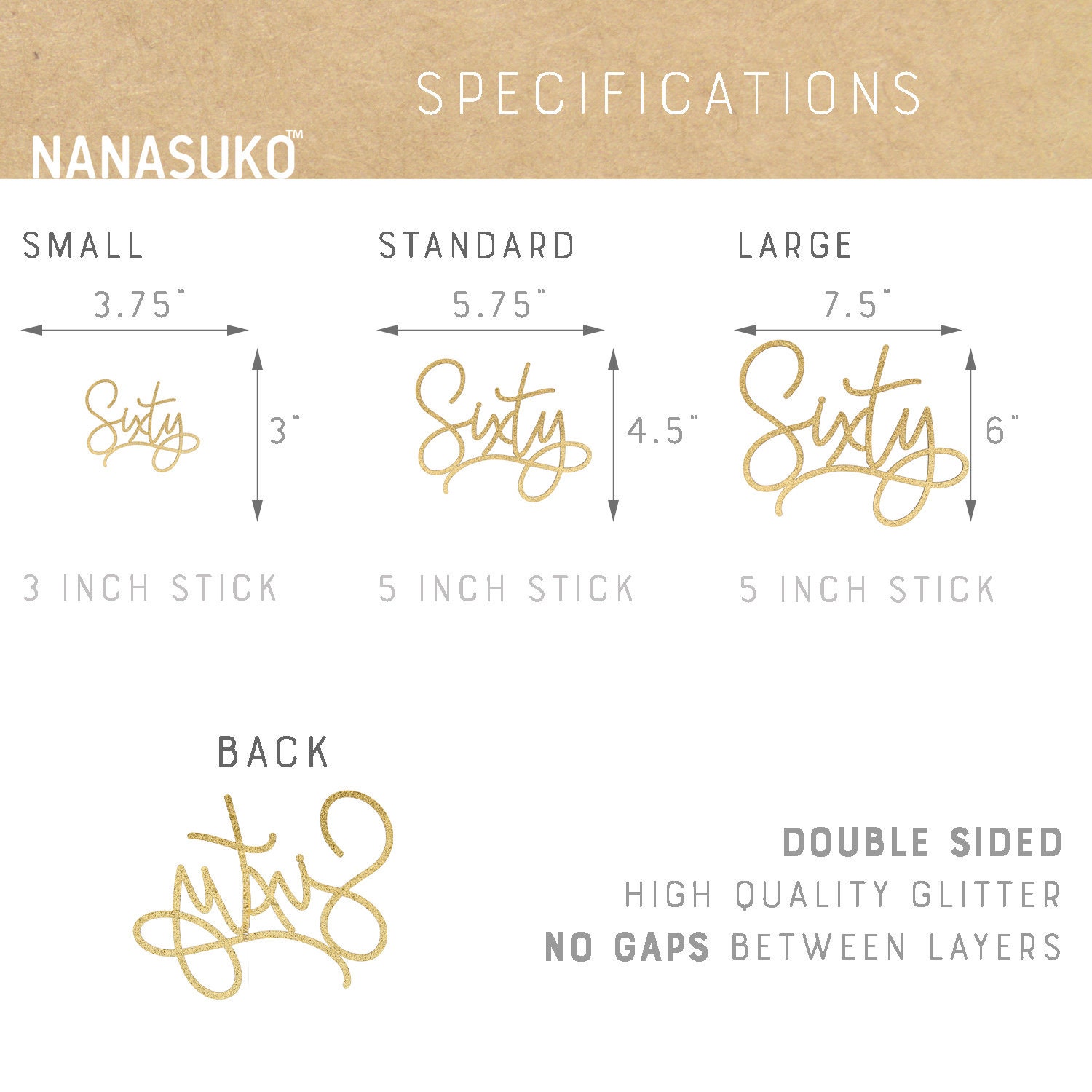 Sixty Cake Topper Milestone Birthday Cake Topper Glitter | Etsy