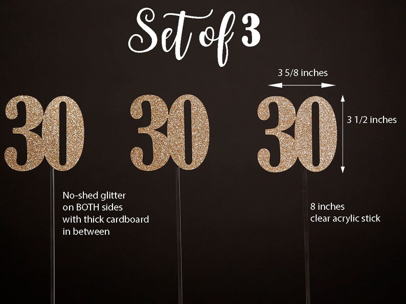 30 Centerpiece Sticks Thirtieth Birthday Centerpiece Sticks - Etsy