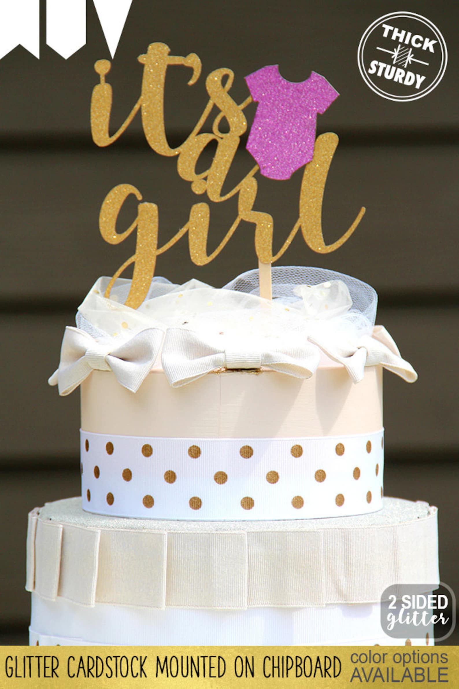 It's a Girl Cake Topperbaby Shower Cake Topper Gold | Etsy