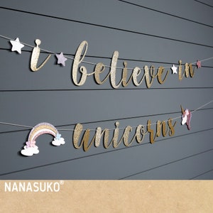 I Believe in Unicorns Banner, Unicorn Theme Banner, Fairytale Party ...