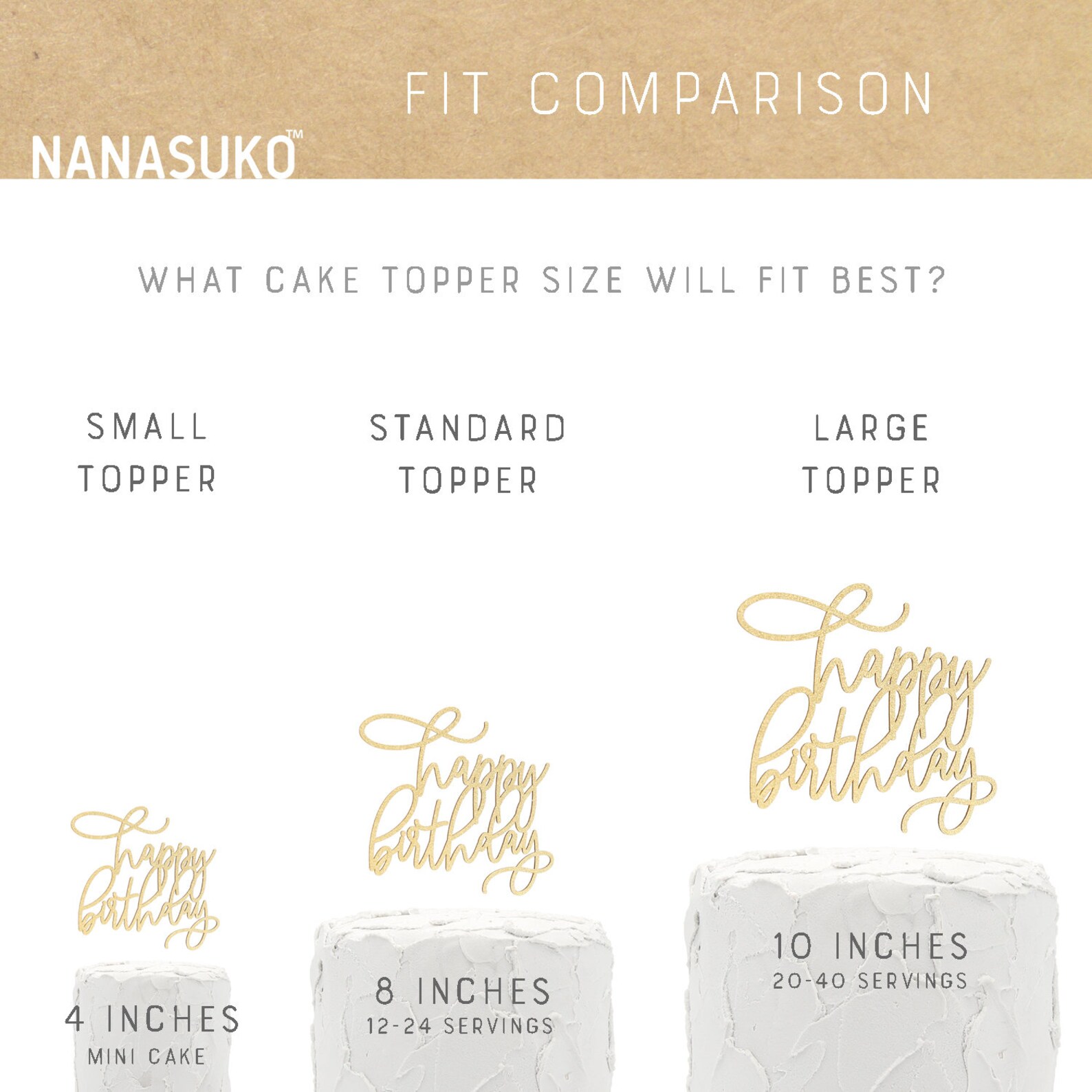 Happy Birthday Cake Topper Modern Cursive Lettering Gold - Etsy