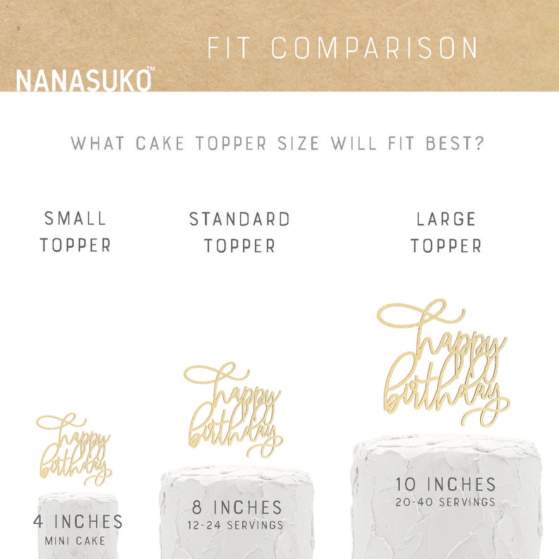 Happy Birthday Cake Topper Modern Cursive Lettering Gold - Etsy