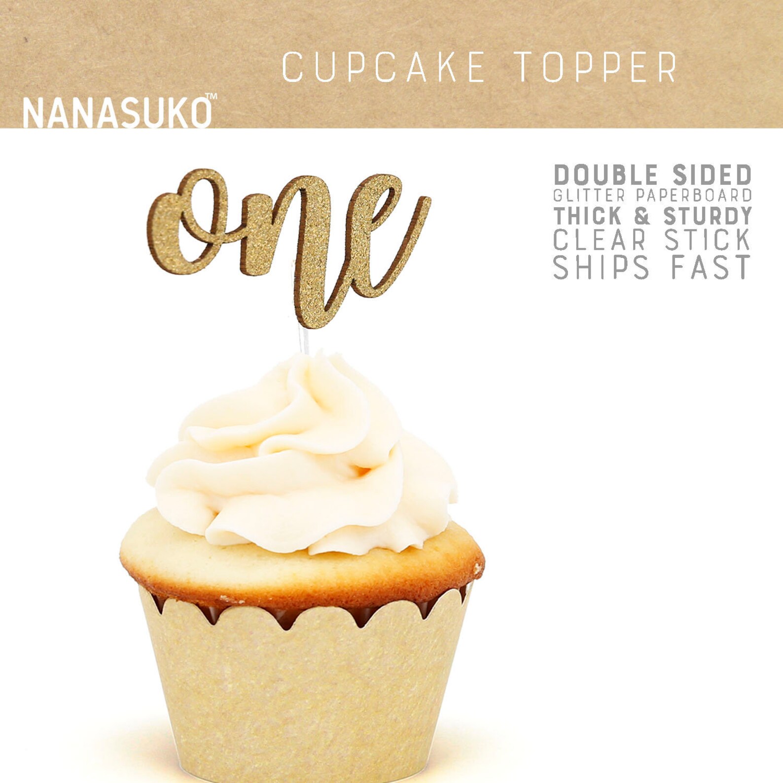 One Cupcake Toppers First Birthday Cupcake Toppers Double | Etsy