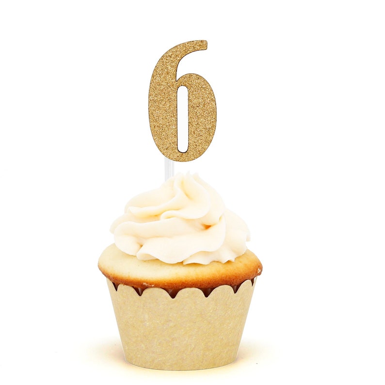 6 Cupcake Toppers 6th Birthday Cupcake Toppers Double Sided - Etsy