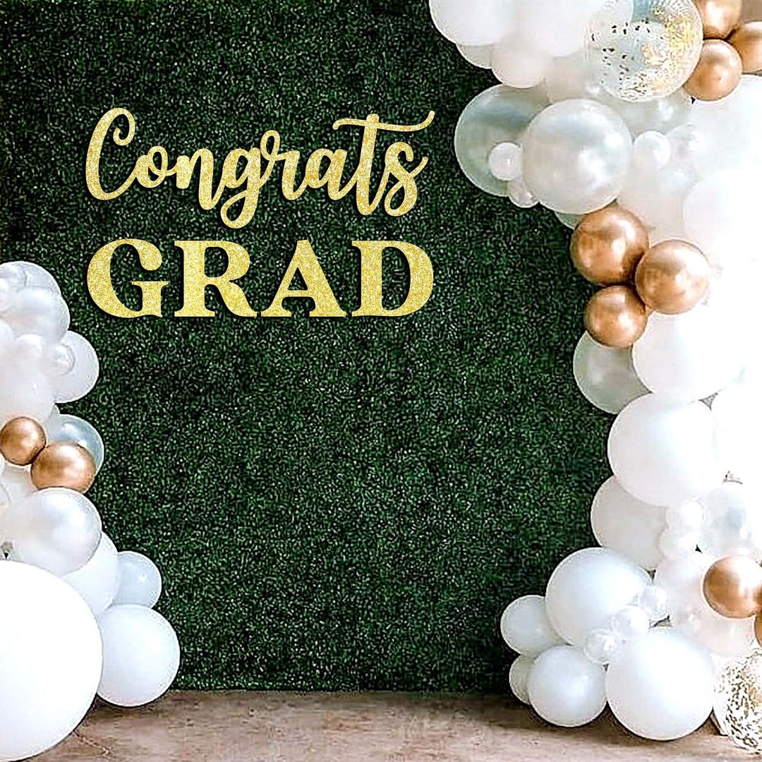 Congrats Grad Backdrop Sign, Graduation Party Decor, Class of 2024 ...