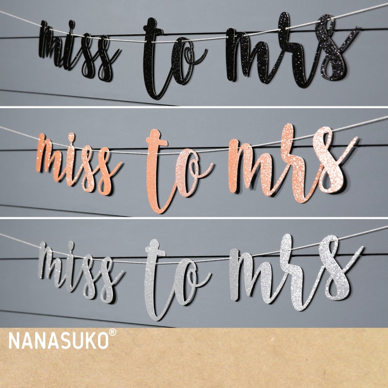 Miss to Mrs Banner Bridal Shower Banner Bachelorette Gold - Etsy