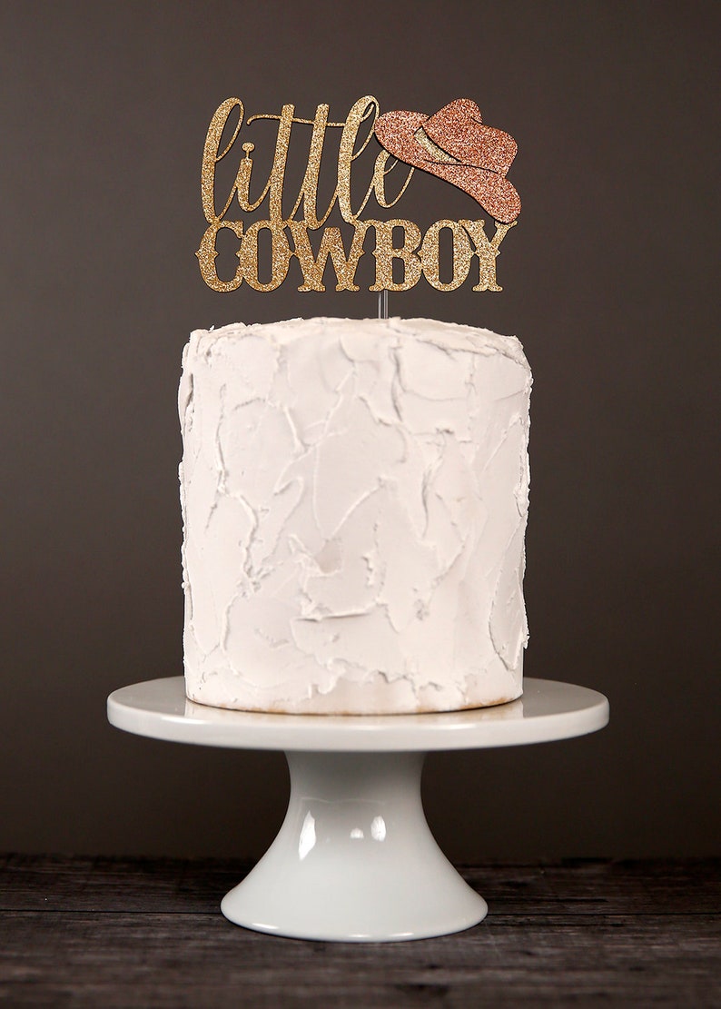 Little cowboy cake topper western theme baby shower cake | Etsy
