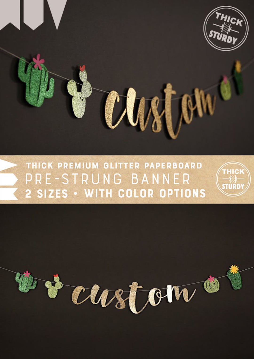 Custom Cactus Banner, Custom Fiesta Banner, Summer Party, Glitter ...
