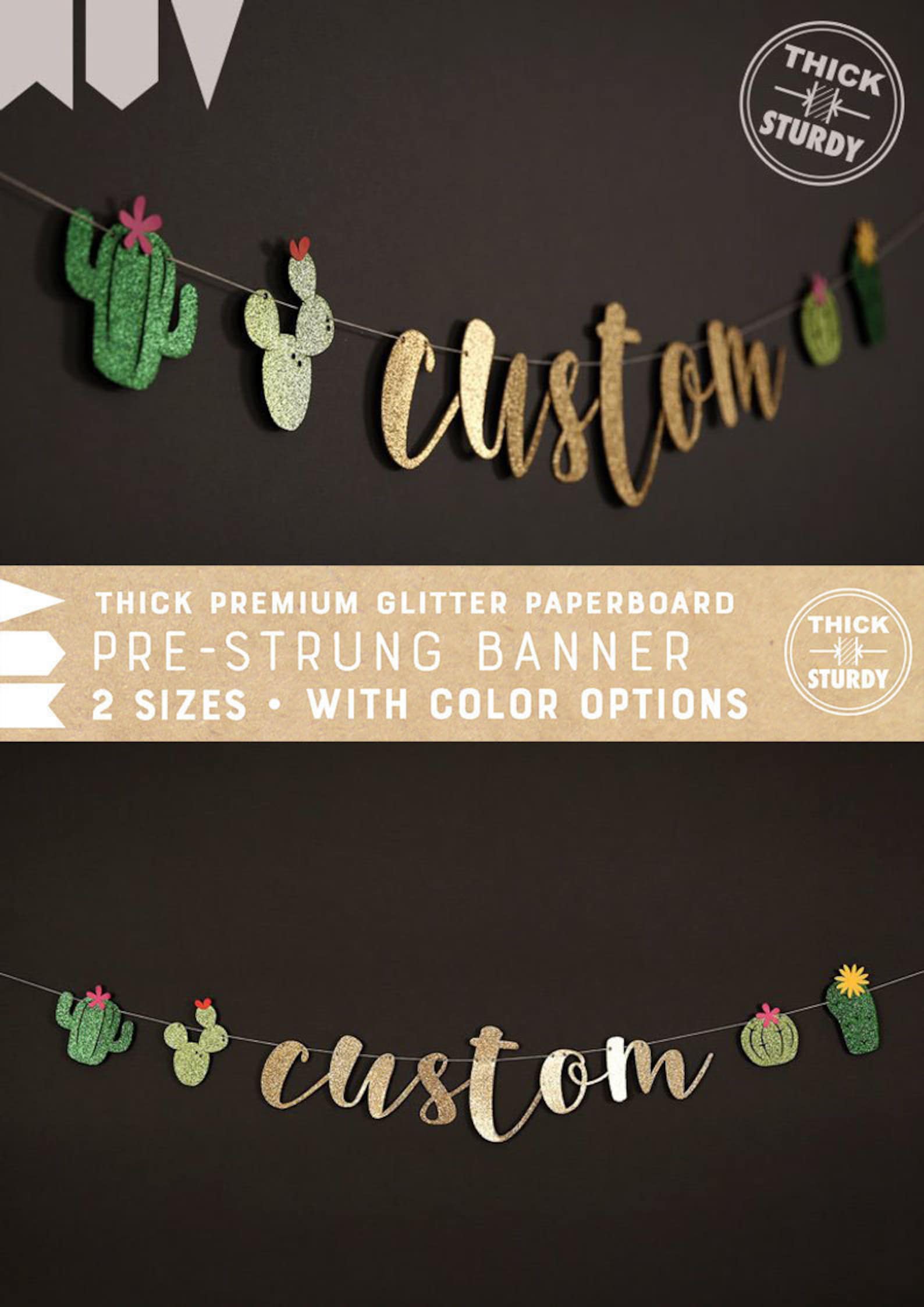 Custom Cactus Banner, Custom Fiesta Banner, Summer Party, Glitter ...
