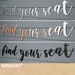 Find Your Seat Banner Seating Sign Gold Glitter Party - Etsy