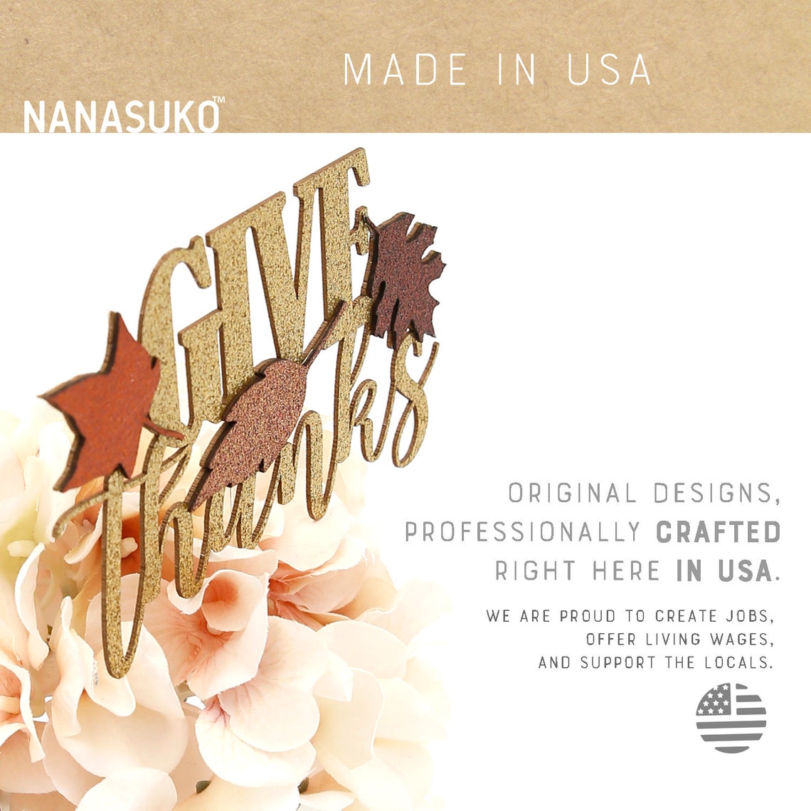 GIVE Thanks Cake Topper Thanks Giving Cake Topper Fall Cake | Etsy