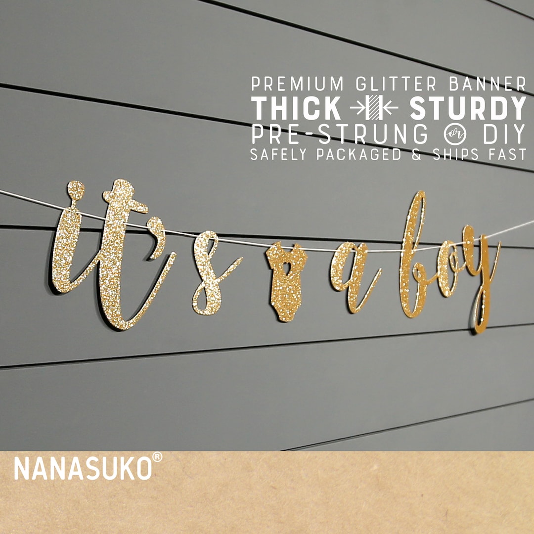 It's a Boy Banner With Onesie, Gender Reveal Banner, Baby Shower Banner ...