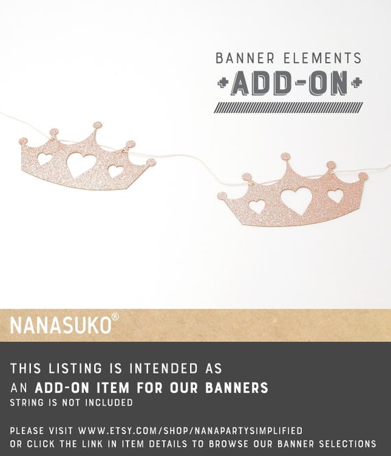 Princess Tiara Design Banner Element Add On Fairytale | Etsy
