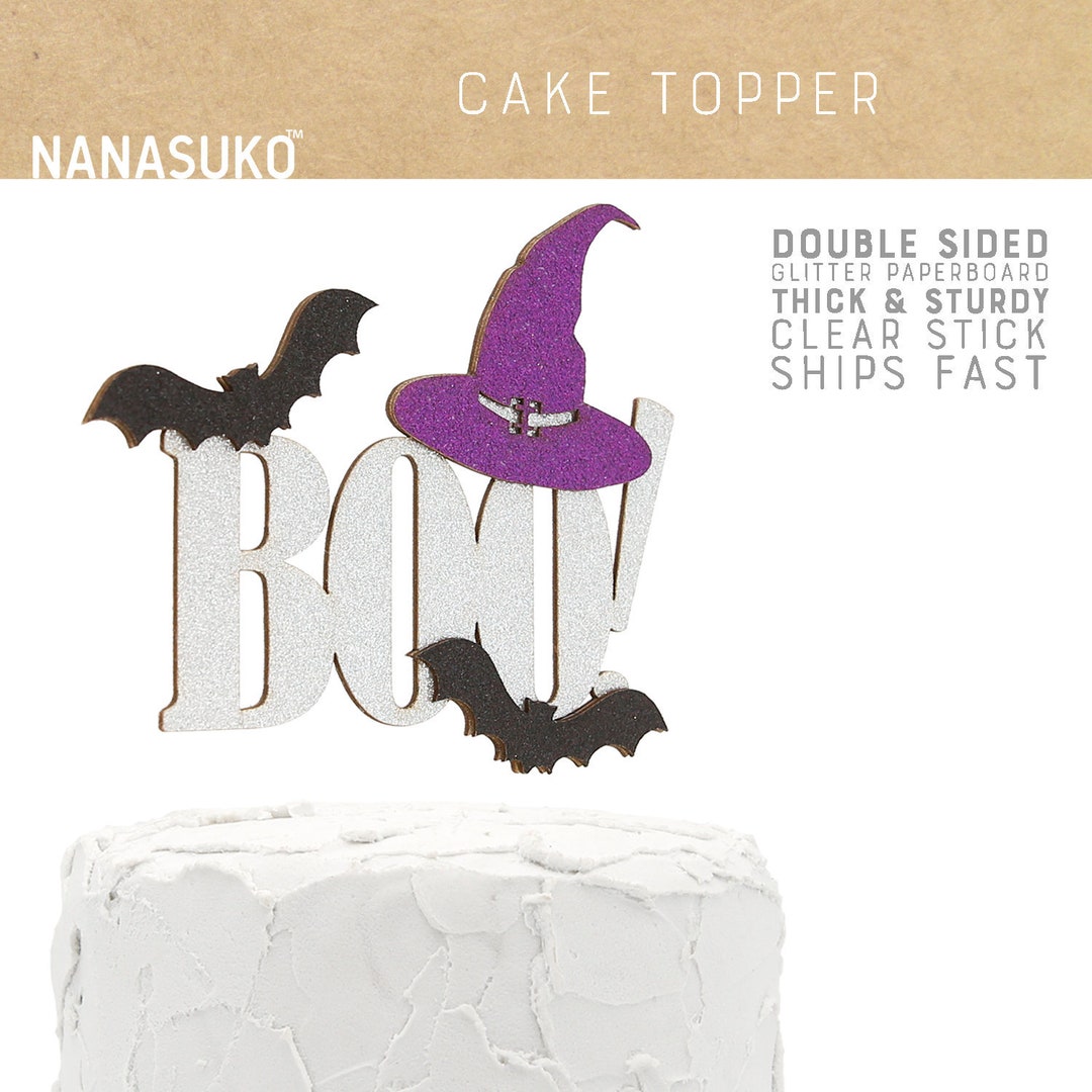 BOO! Cake Topper, Halloween Cake Topper, Glitter Party Decorations - Etsy