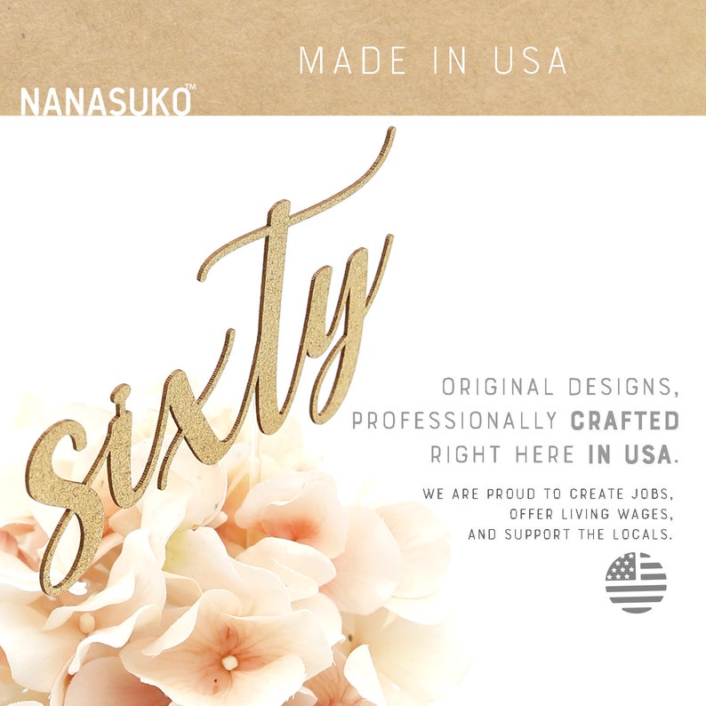 Sixty Cake Topper Milestone Birthday Cake Topper Gold | Etsy