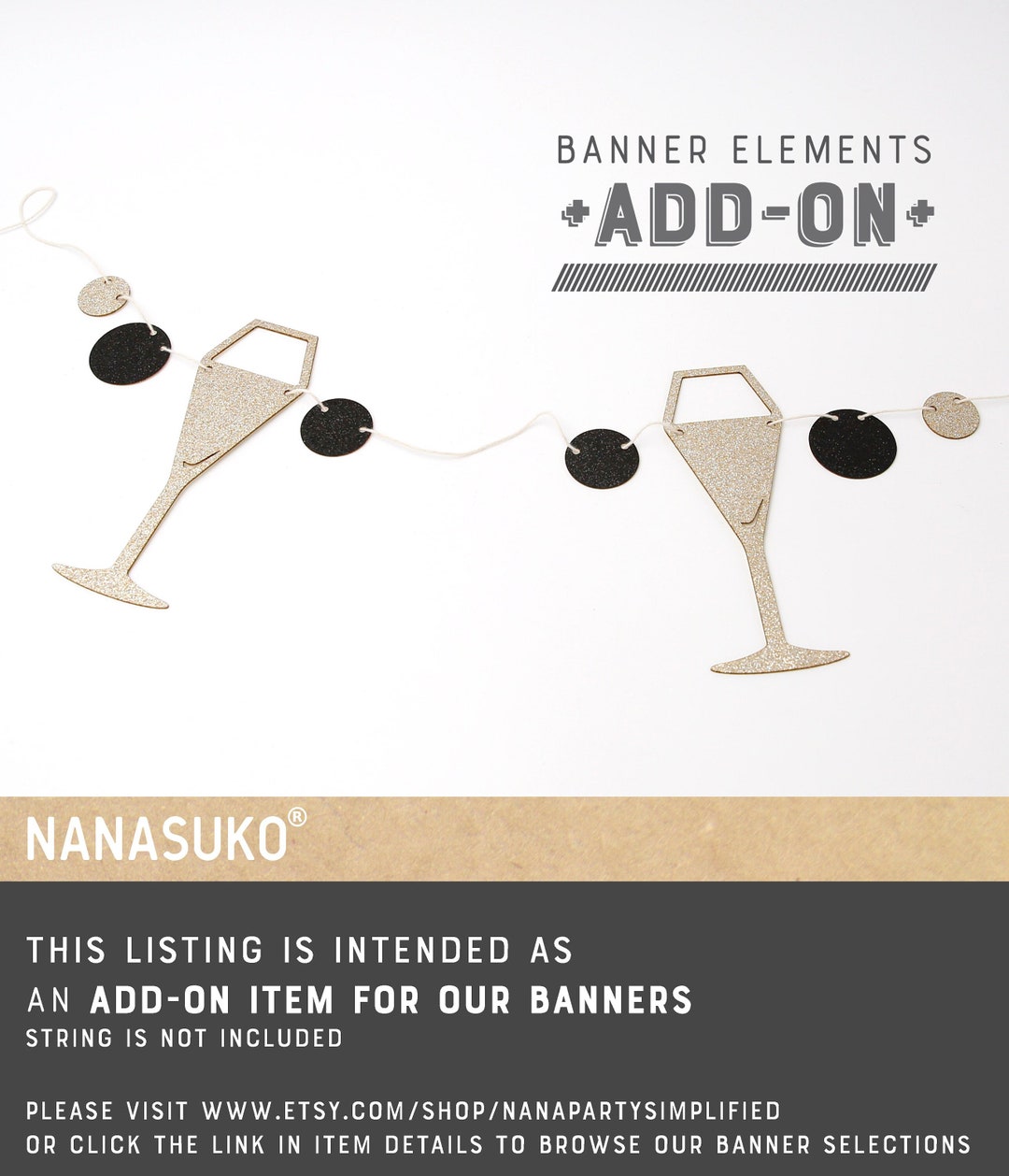 Champagne Design Banner Element Add On, Bridal Shower Décor, Bubbly ...