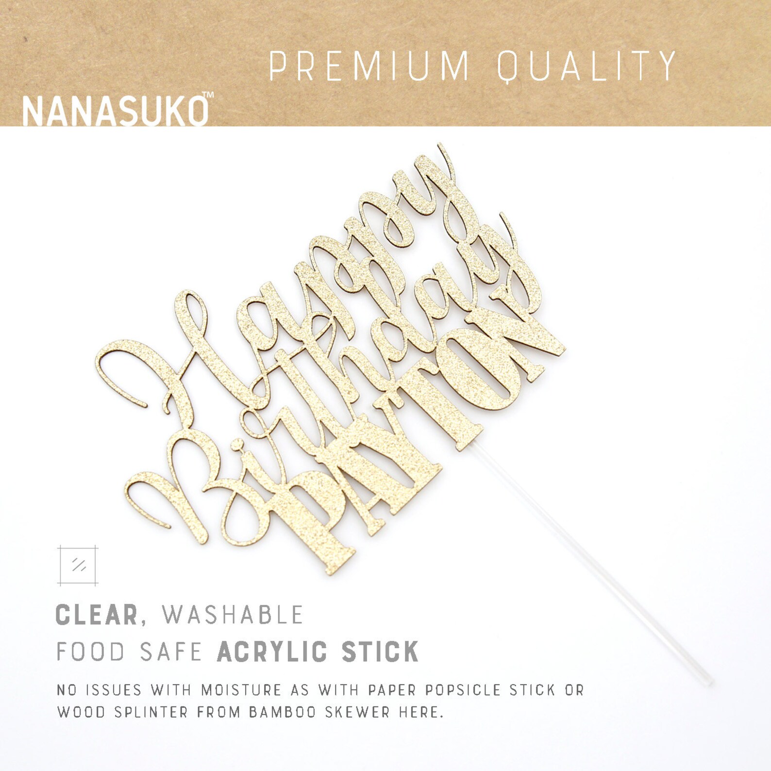 Happy Birthday Cake Topper With Personalized Name Cursive - Etsy