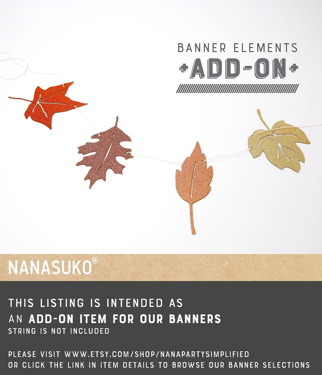 Fall Leaves Design Banner Element Add On, Fall in Love, Woodland ...