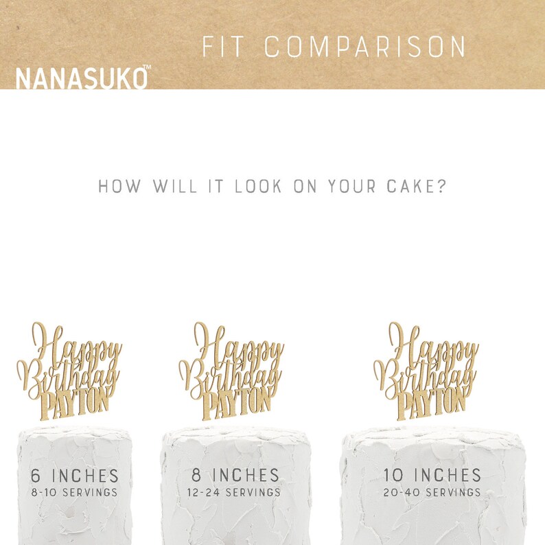 Happy Birthday Cake Topper With Personalized Name Cursive - Etsy