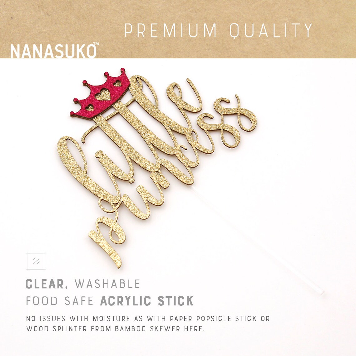 Little Princess Cake Topper, Baby Shower Cake Topper, Princess Birthday ...