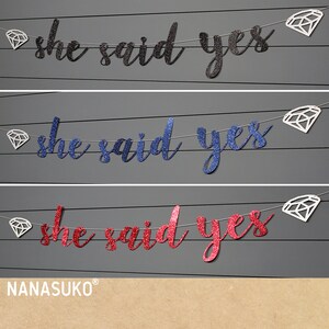 She Said Yes Banner, With Diamonds, Bachelorette Party Banner ...