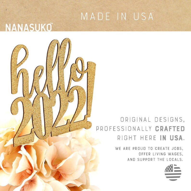 Hello 2022 Cake Topper Cursive Lettering Style New Year - Etsy