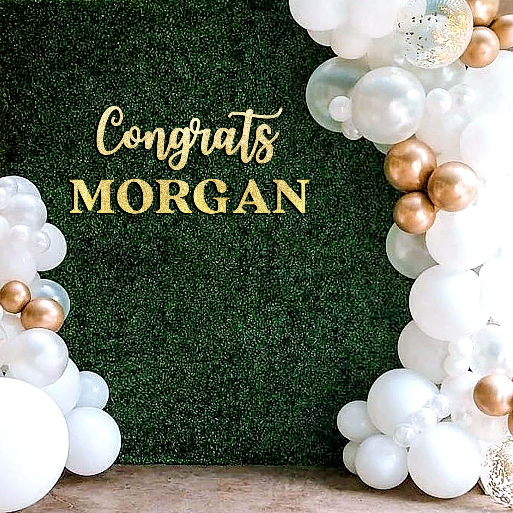 Congrats Grad With Custom Name Backdrop Sign, Personalized Graduation ...