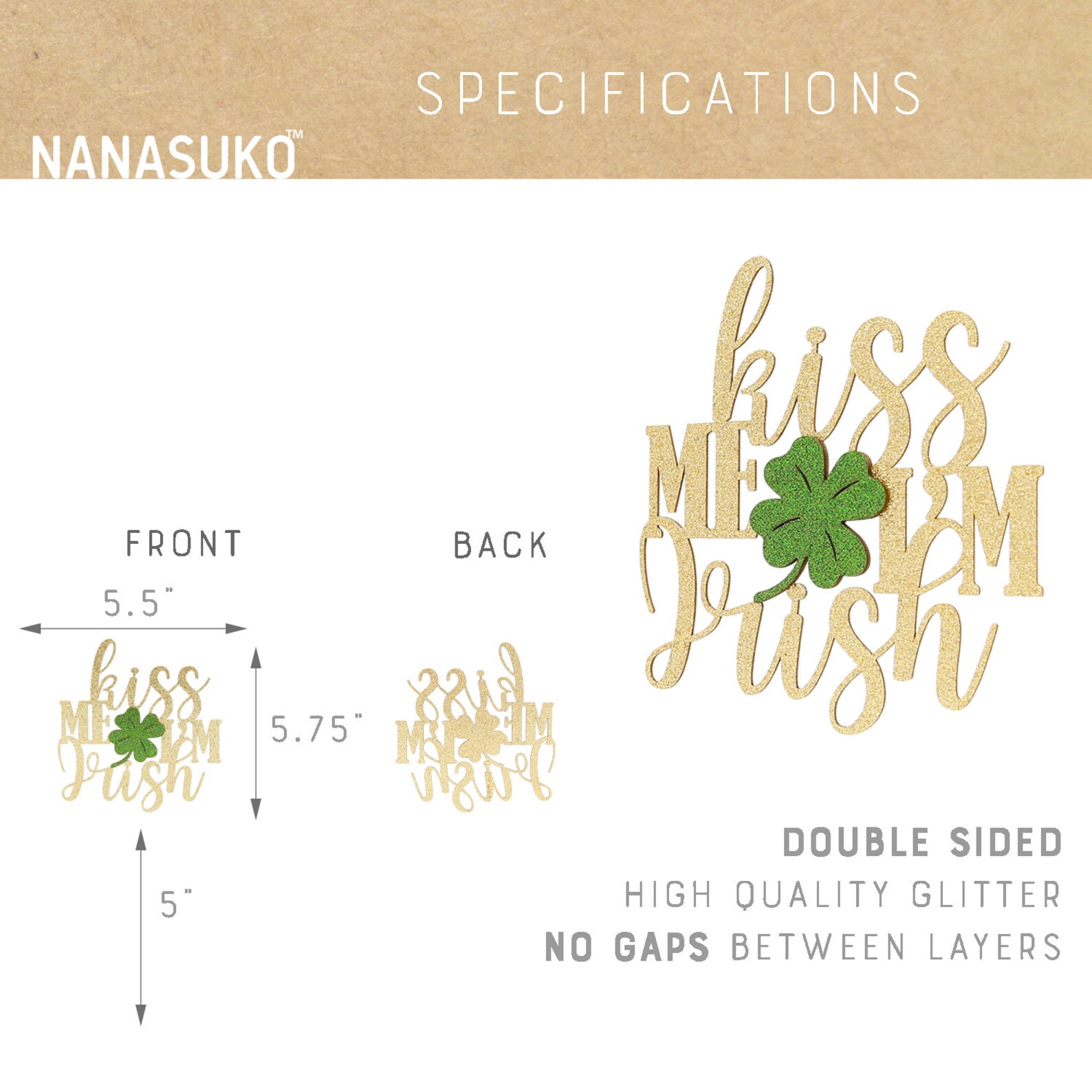 Kiss Me I'm Irish Cake Topper, St. Patrick's Day Cake Topper, Glitter ...