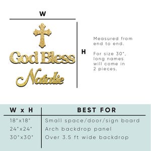 God Bless Sign With Custom Name, Baptism Backdrop Sign , Cutout for ...
