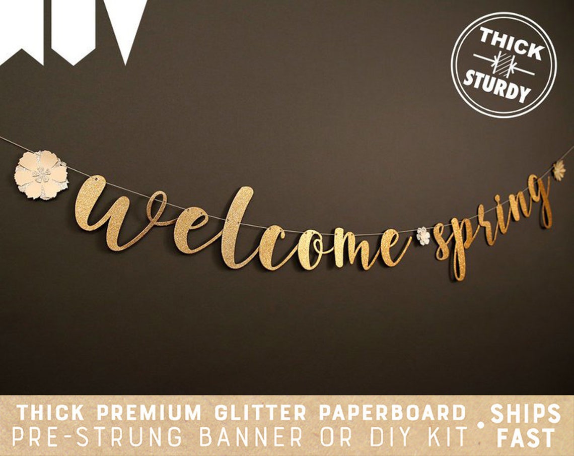 Welcome Spring Banner With Flowers Spring Banner Spring | Etsy