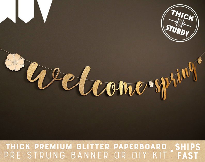 Welcome Spring Banner With Flowers Spring Banner Spring | Etsy