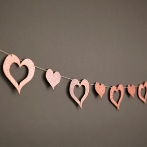Hearts Garland, Bridal Shower Banner, Wedding Garland, Gold Glitter ...