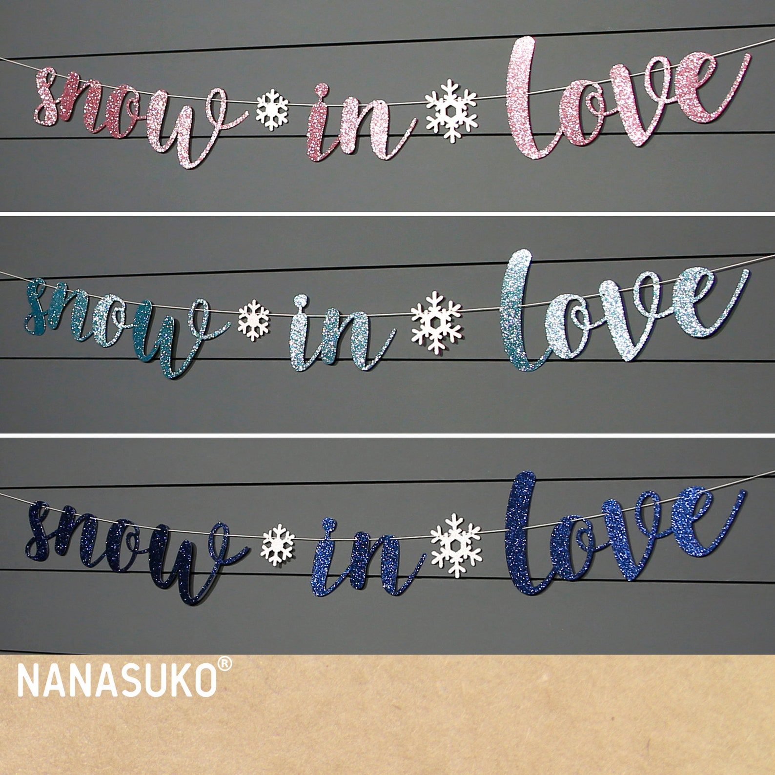 Snow in Love Banner With Snowflakes Winter Wedding Winter - Etsy