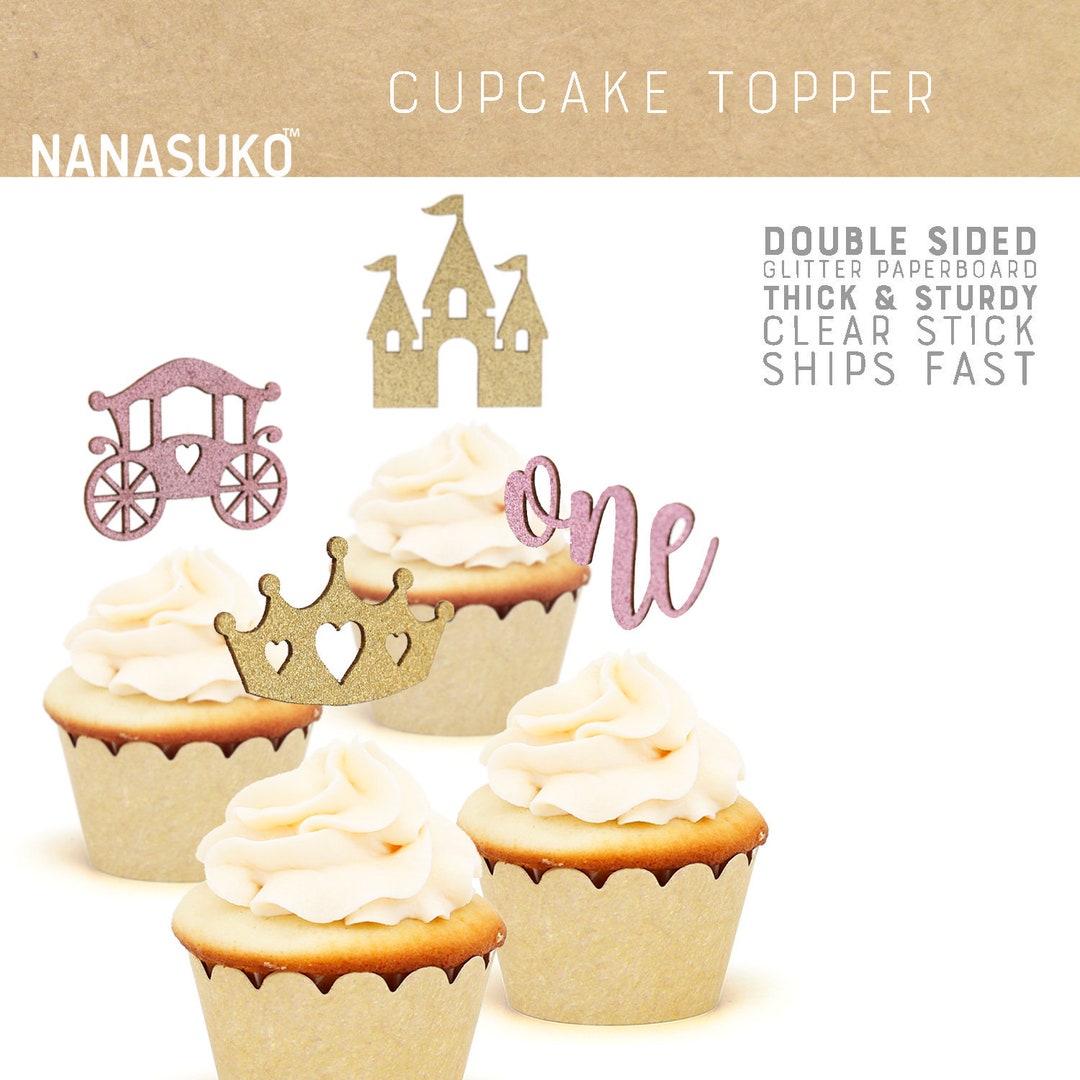 Princess Cupcake Toppers, 1st Birthday Cupcake Toppers, Little Princess ...