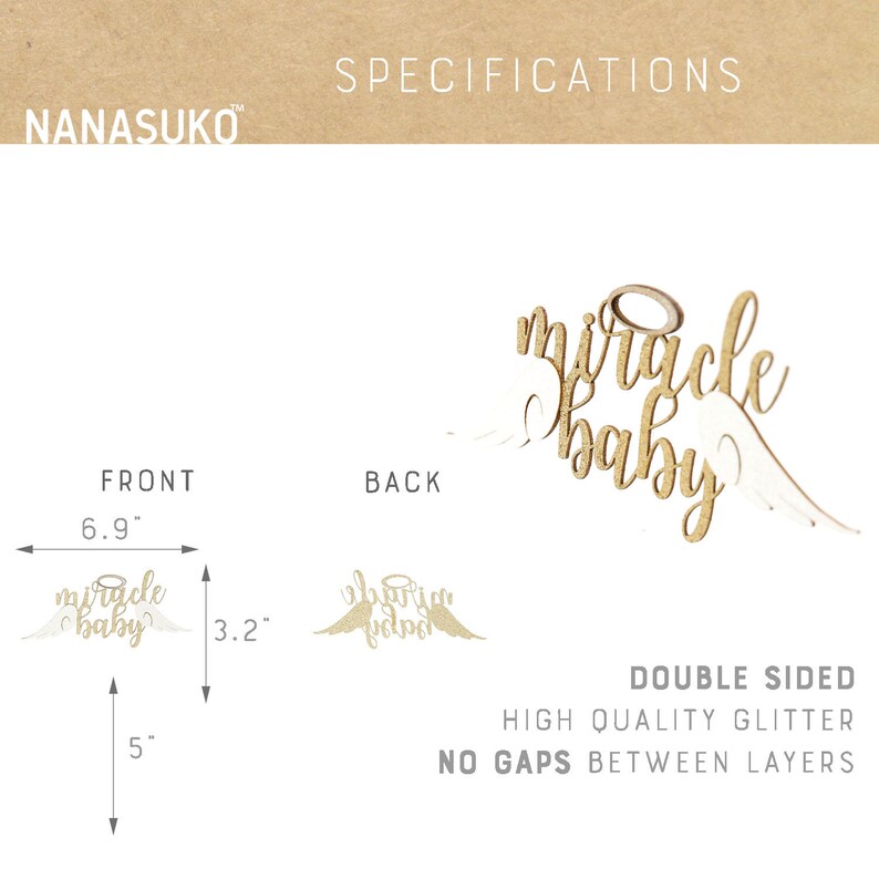 Miracle Baby Cake Topper, Baby Shower Cake Topper, Gold Glitter Party ...