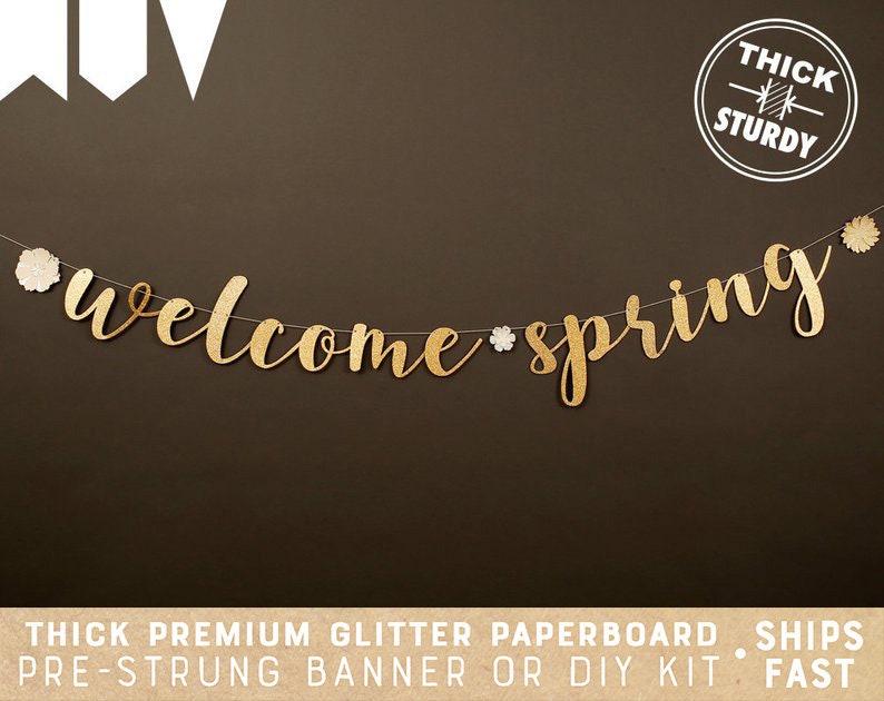 Welcome Spring Banner With Flowers Spring Banner Spring | Etsy