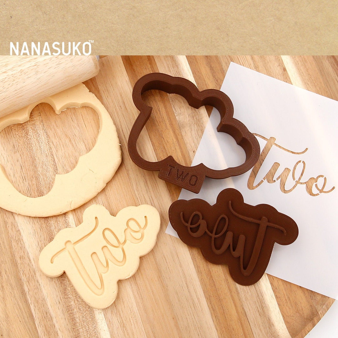 Two Cookie Cutter, Cookie Stamp, or Stencil, Cursive Lettering Cookie ...