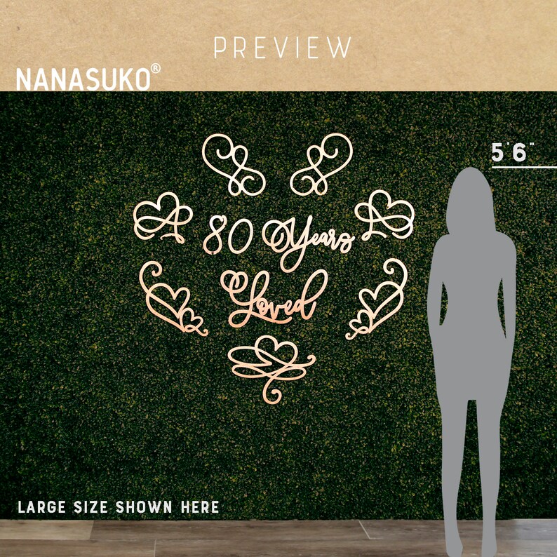 80 Years Loved Wall Cutouts ANY NUMBER 80th Birthday Decor | Etsy