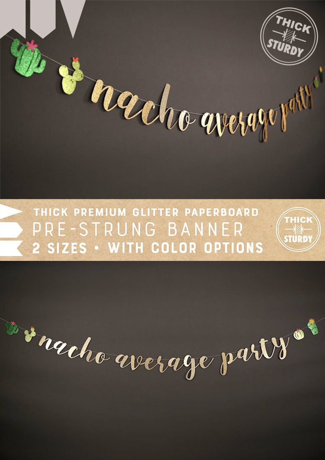 Nacho Average Party Banner With Cactus, Cactus Theme Banner, Summer ...
