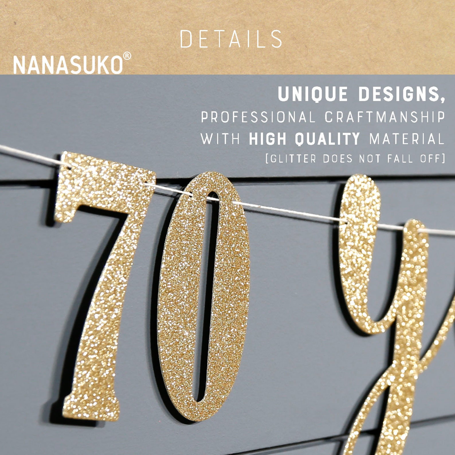 70th Birthday Banner 70 Years Loved Glitter Banner 70th - Etsy