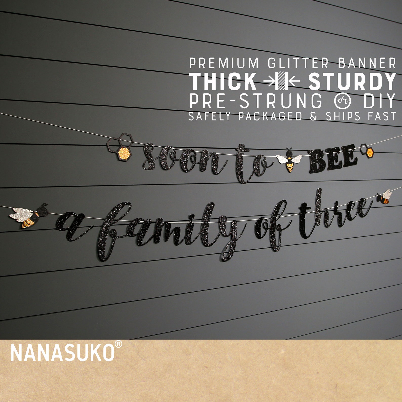 Soon to BEE a Family of Three Banner With Bee and Beehive - Etsy