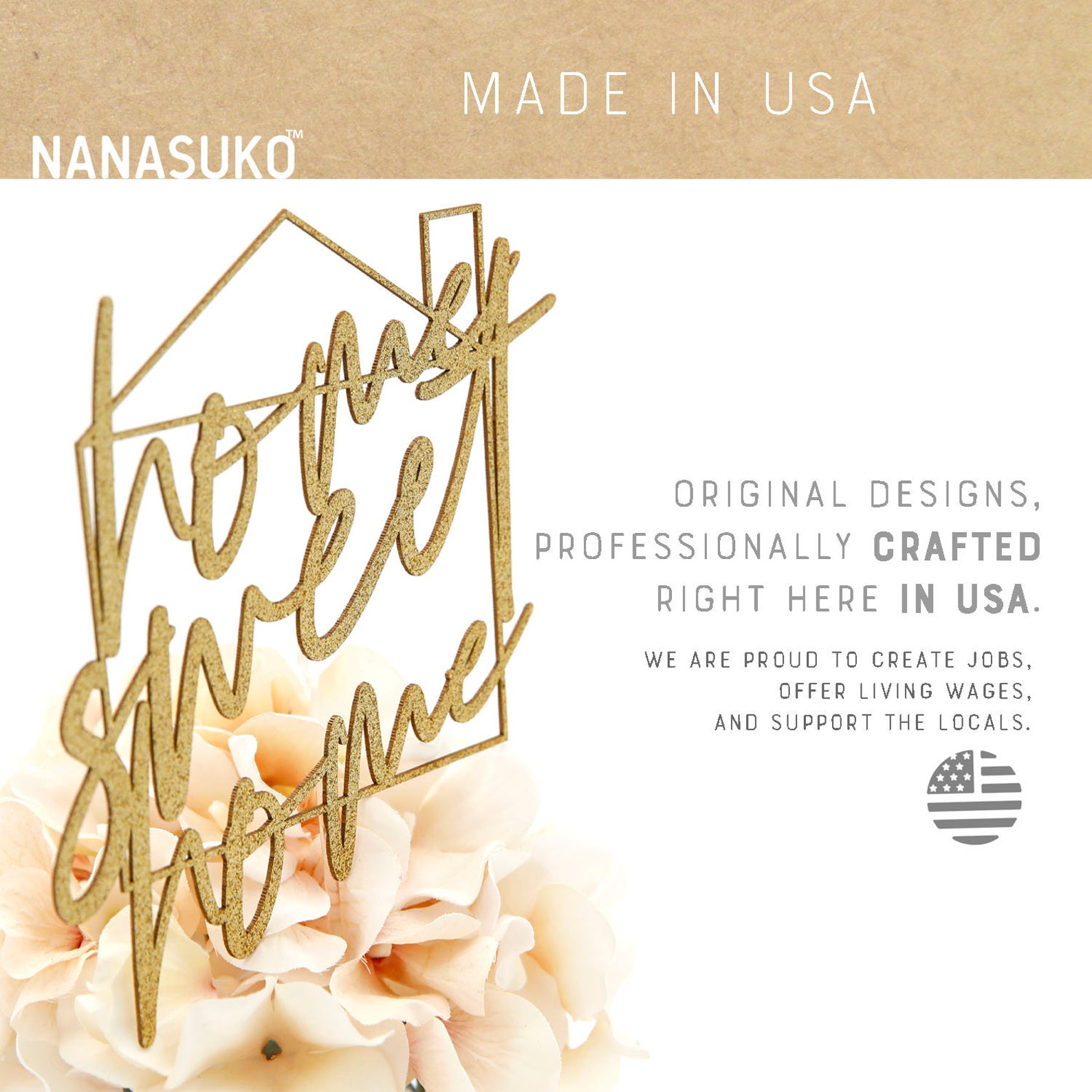 Home Sweet Home Cake Topper, House Warming Topper, Modern Geometric ...