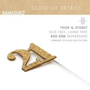 21 Cupcake Toppers, 21st Birthday Cupcake Toppers, Double Sided, Gold ...