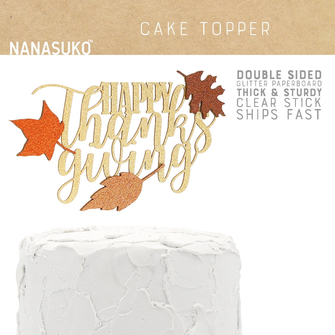 Happy Thanksgiving Cake Topper, Fall Cake Topper, Thanksgiving Pie ...