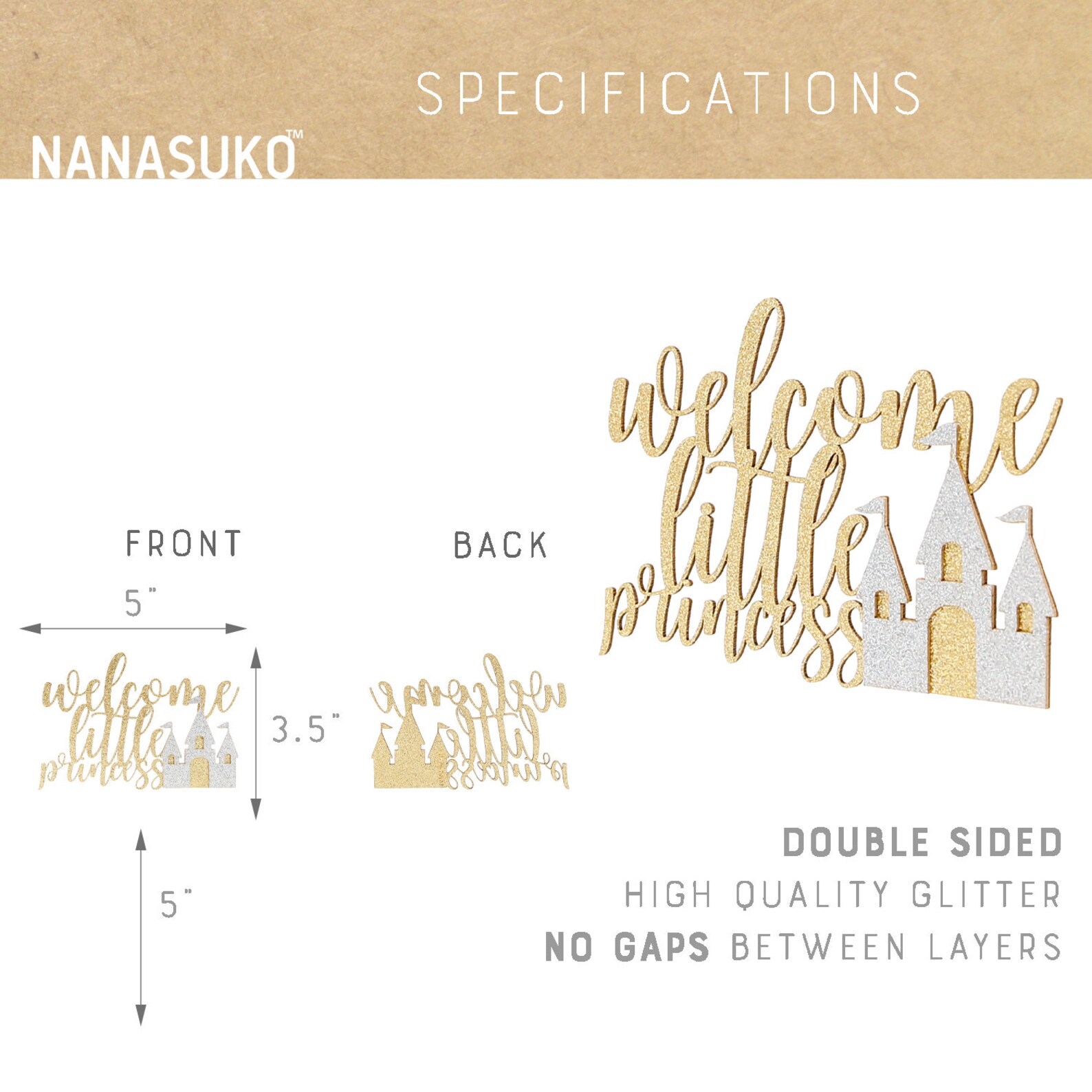 Welcome Little Princess Cake Topper Baby Shower Cake Topper - Etsy