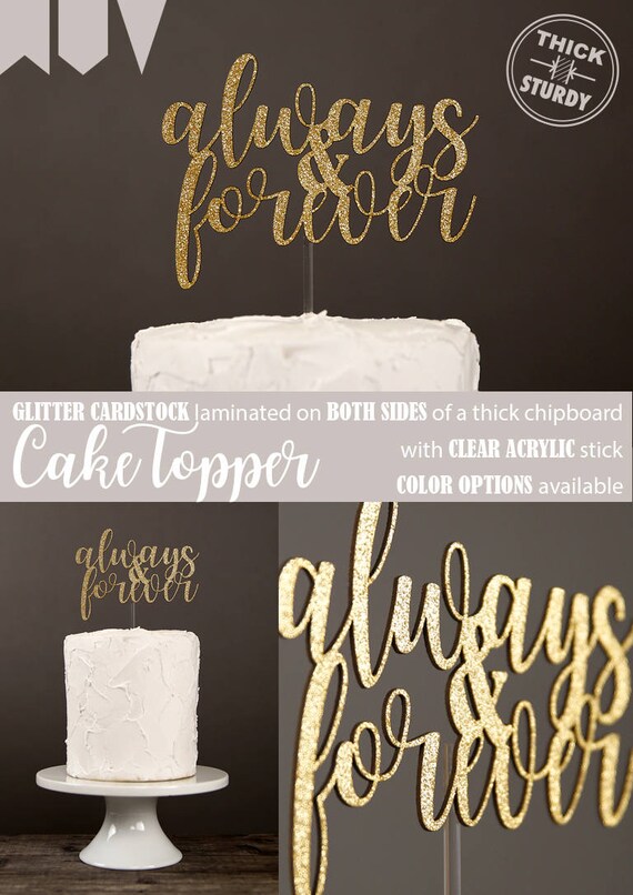 Always & forever cake topper valentine's day cake topper | Etsy