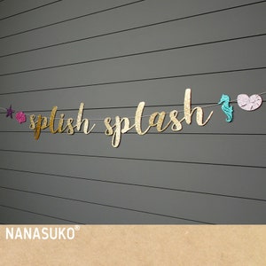 Splish Splash Banner, Mermaid Bridal Shower, Mermaid Birthday, Under ...
