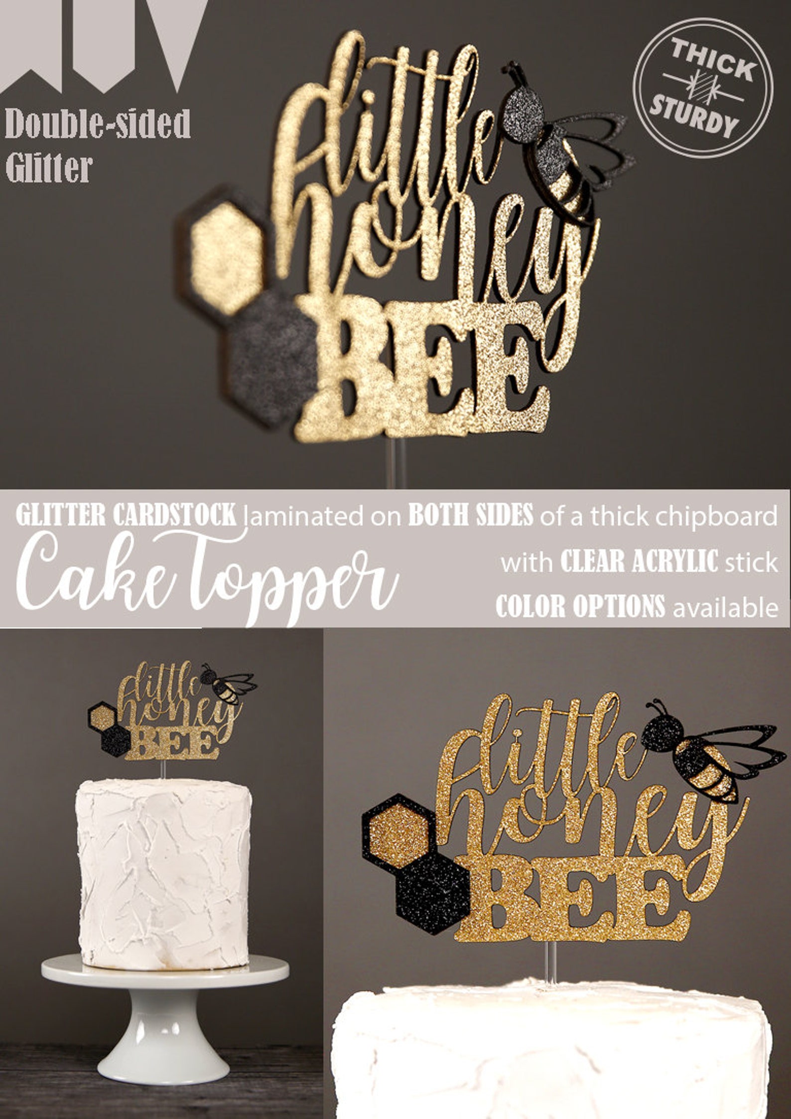 Little honey bee cake topper bee baby shower bee birthday | Etsy