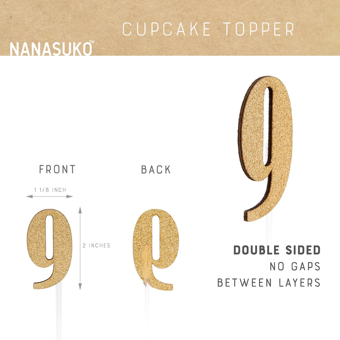 9 Cupcake Toppers 9th Birthday Cupcake Toppers Double Sided - Etsy