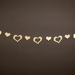 Hearts Garland, Bridal Shower Banner, Wedding Garland, Gold Glitter ...